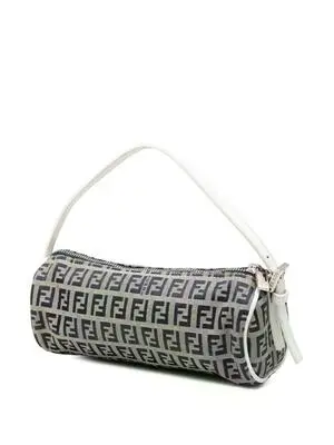 Fendi Zucchino Canvas Barrel Pochette Handbag