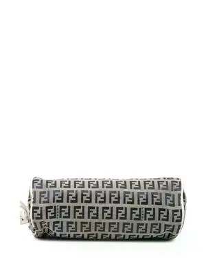 Fendi Zucchino Canvas Barrel Pochette Handbag