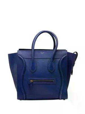 Celine Mini Calfskin Luggage Tote Bag - Blue