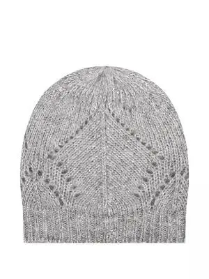 Peserico Openwork Beanie Hat - Grey