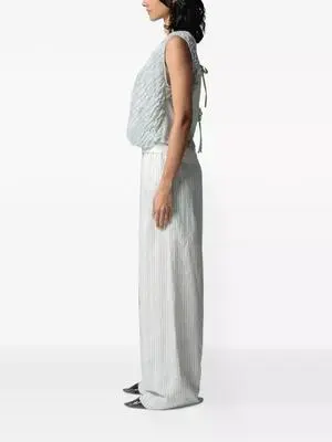 MULLER OF YOSHIOKUBO Ruffled Lace-trim Sleeveless Blouse