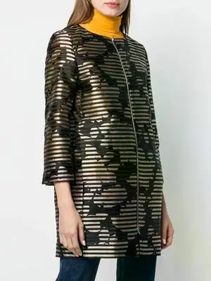 Herno And Gold Floral Print Zipped Jacket