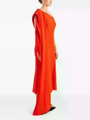 Balenciaga Draped Asymmetric Dress - Red