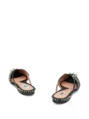 Moschino Spike-embellished Pointed-toe Flat Mules