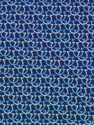 FERRAGAMO Gancini Links Print Silk Neck Tie - Blue