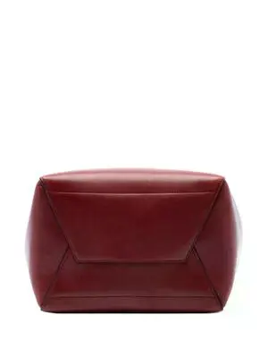 Celine Medium Leather Sangle Bucket Bag Satchel - Red