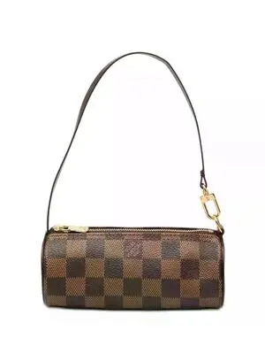 LOUIS VUITTON Damier Ebene Papillon Pochette Handbag - Brown