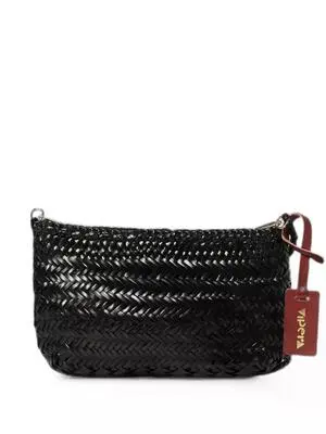 VIPERA Goya Woven Leather Clutch Bag - Black