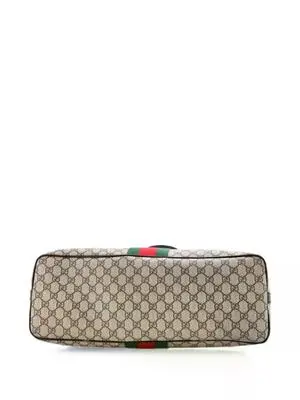 Gucci Gg Coated Canvas Web Duffle Bag