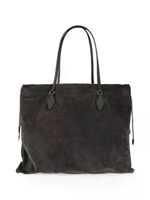 JIMMY CHOO Drawstring Suede Tote Bag