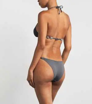 ERES Farrah Bikini Bottoms With Stone-effect Bead Embellishment - Grey