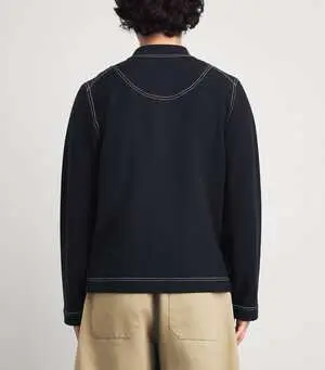 Paul Smith Merino Wool-blend Contrast-stitch Overshirt