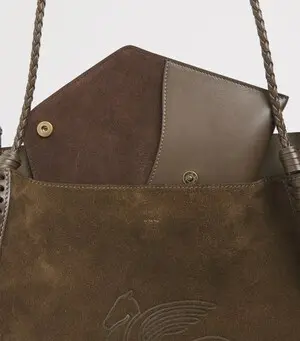 Etro Medium Suede Libra Shoulder Bag - Green