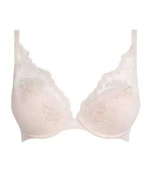 Simone Perele Lace Intrigue Plunge Push-up Bra - Pink