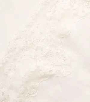 Rixo Linen-blend Crystal Midi Skirt With Lace Trim - Ivory