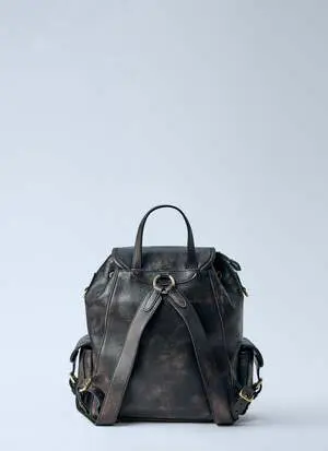 Miu Miu Leather Backpack With Buckle Detail - Multicolor