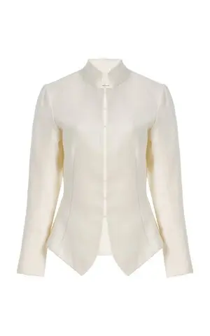 THE ROW Brianda Linen Satin Jacket With Raw Finish
