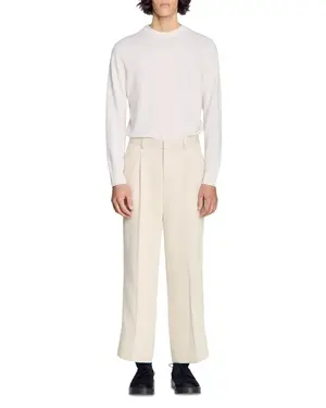 Sandro Fw26 Pierre Wide Leg Cotton Linen Trousers