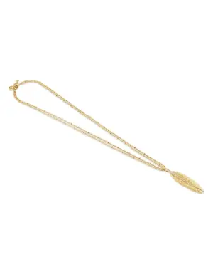 ANABEL ARAM Pave Feather Large Pendant Necklace, 17-18