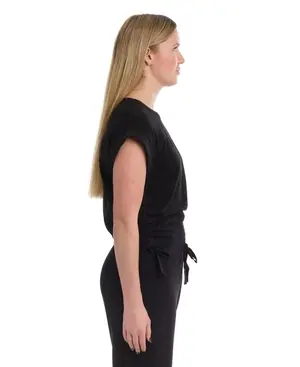 WILT CLOTHING Round Neck Side Drawstrings Top - Black