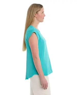 WILT CLOTHING Ruched Shoulder Tee - Baltic