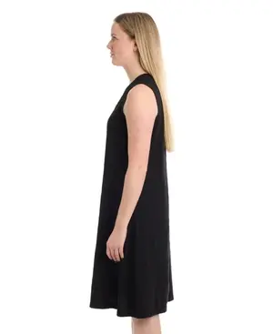 WILT CLOTHING Sleeveless Lace Yoke Dress - Black