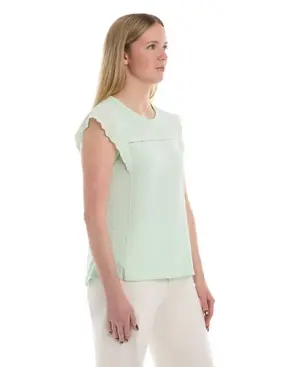 WILT CLOTHING Eyelet Cap Sleeve Tee - Bay
