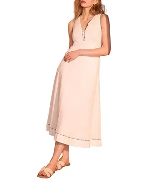 Mint Velvet Cotton Tie Detail Maxi Dress - Ivory