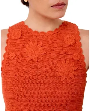 Mint Velvet Crochet Bodice Midi Dress