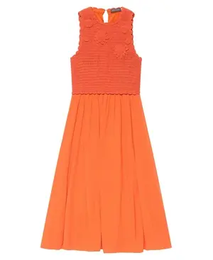 Mint Velvet Crochet Bodice Midi Dress