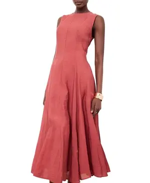 Mint Velvet Luxe Sleeveless Midi Dress - Red
