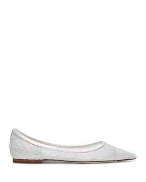 JIMMY CHOO Love" Pointed Toe Ballet Flats - Ivory