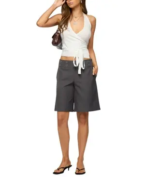 EDIKTED Grommet Low Rise Bermuda Shorts