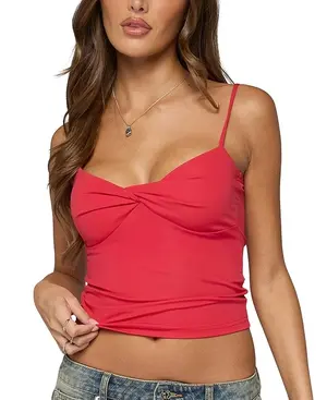 EDIKTED Pyper Twisted Tank Top - Red