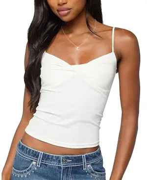 EDIKTED Pyper Twisted Tank Top - White