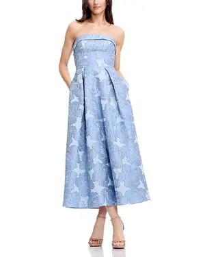 Dress The Population Mika Strapless Dress - Sky Multi
