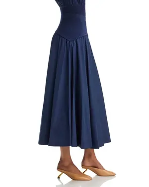 Simkhai Ovie Knit Cotton Midi Skirt