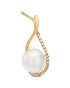 Bloomingdale'S Freshwater Pearl & Diamond Drop Earrings In 14k Yellow