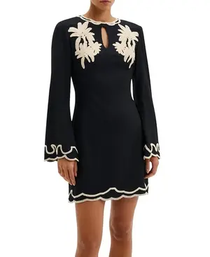 MALINA Henny Embroidered Mini Dress - Black