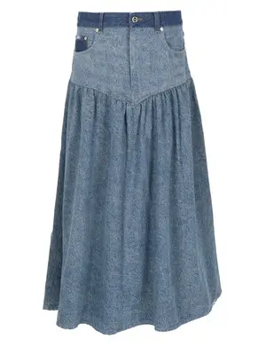 GANNI Gonna In Patchwork - Denim