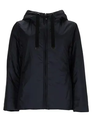 Max Mara Giacca Imbottita Con Cappuccio In Tela Antigoccia - Blue