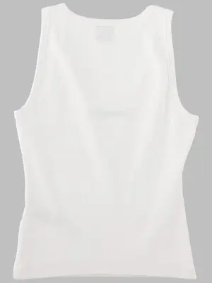 Casablanca Ribbed Logo Tank - White