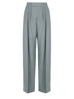 Chloé Tailored Gabardine Wool Cigarette Trousers - Grey