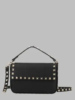 Valentino Garavani Pouch Rockstud In Vitello Granato