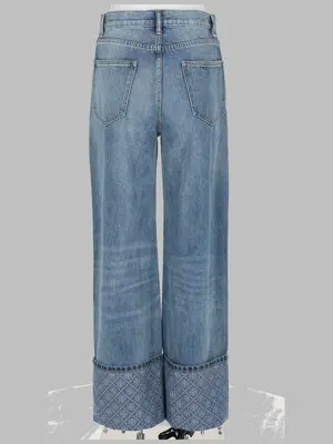 Tory Burch Straight Leg Jeans With Contrast Cuffs