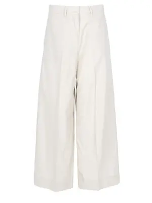 Max Mara Cotton Poplin Wide-leg Trousers
