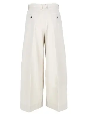 Max Mara Cotton Poplin Wide-leg Trousers