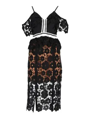 NJ COUTURE Abito In Pizzo Macram - Black