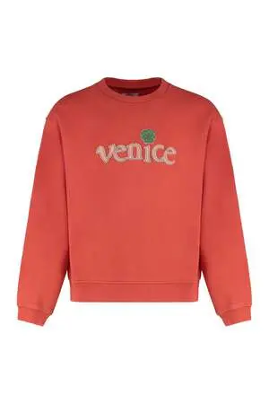 ERL Venice-patch Cotton Sweatshirt - Red