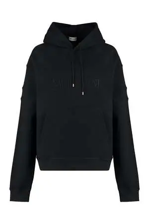 Saint Laurent Logo Detailed Drawstring Hoodie
